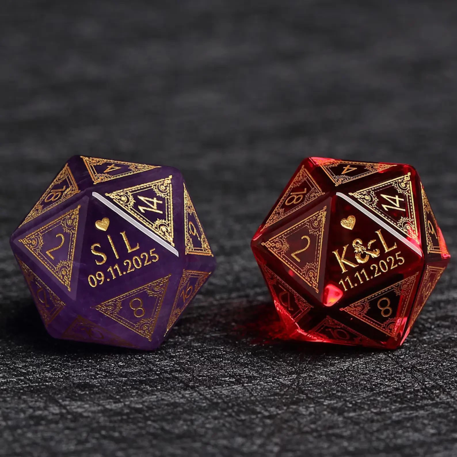 Custom Anniversary D20 Dice – Personalized D&D Gift – Dice Gift shop
